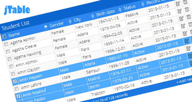 jQuery jTable plugin in Java Web Applications - An Introduction ... jQuery jTable plugin in Java Web Applications - An Introduction ...