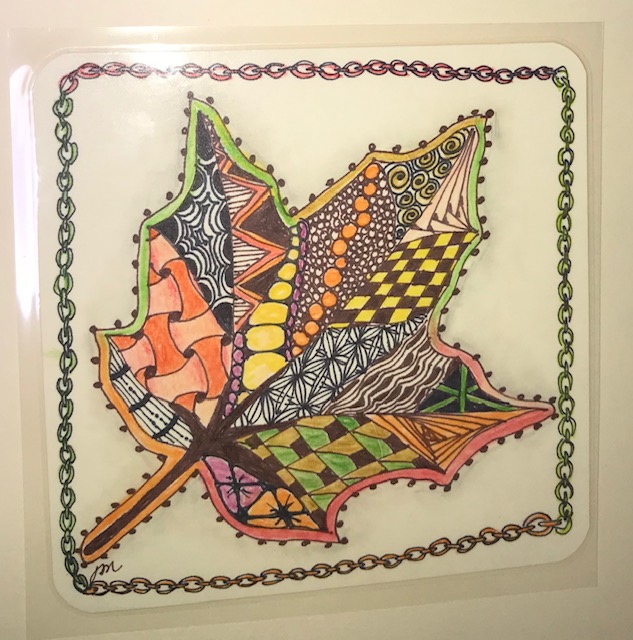 Tiki Tangles: Oasis Falling Zentangle Leaf