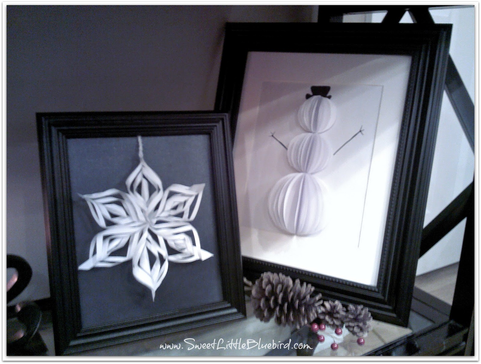 Easy Winter Paper Art ~ 3D Paper Snowflakes and Snowman - Sweet Little ...