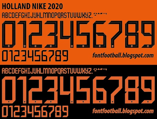 FONT FOOTBALL: Font Vector Holland Euro 2021 kit