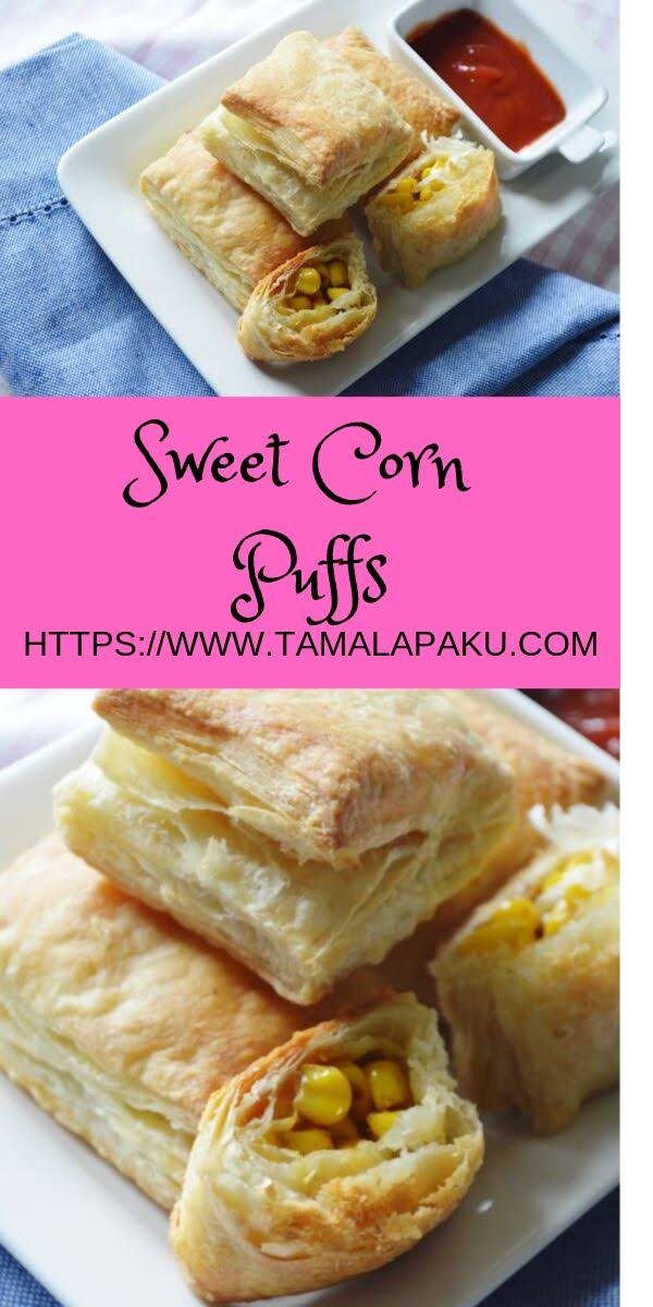 Sweet Corn Puffs ~ Tamalapaku