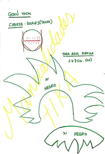 Eu Amo Artesanato: Goku de Dragon Ball em EVA com molde