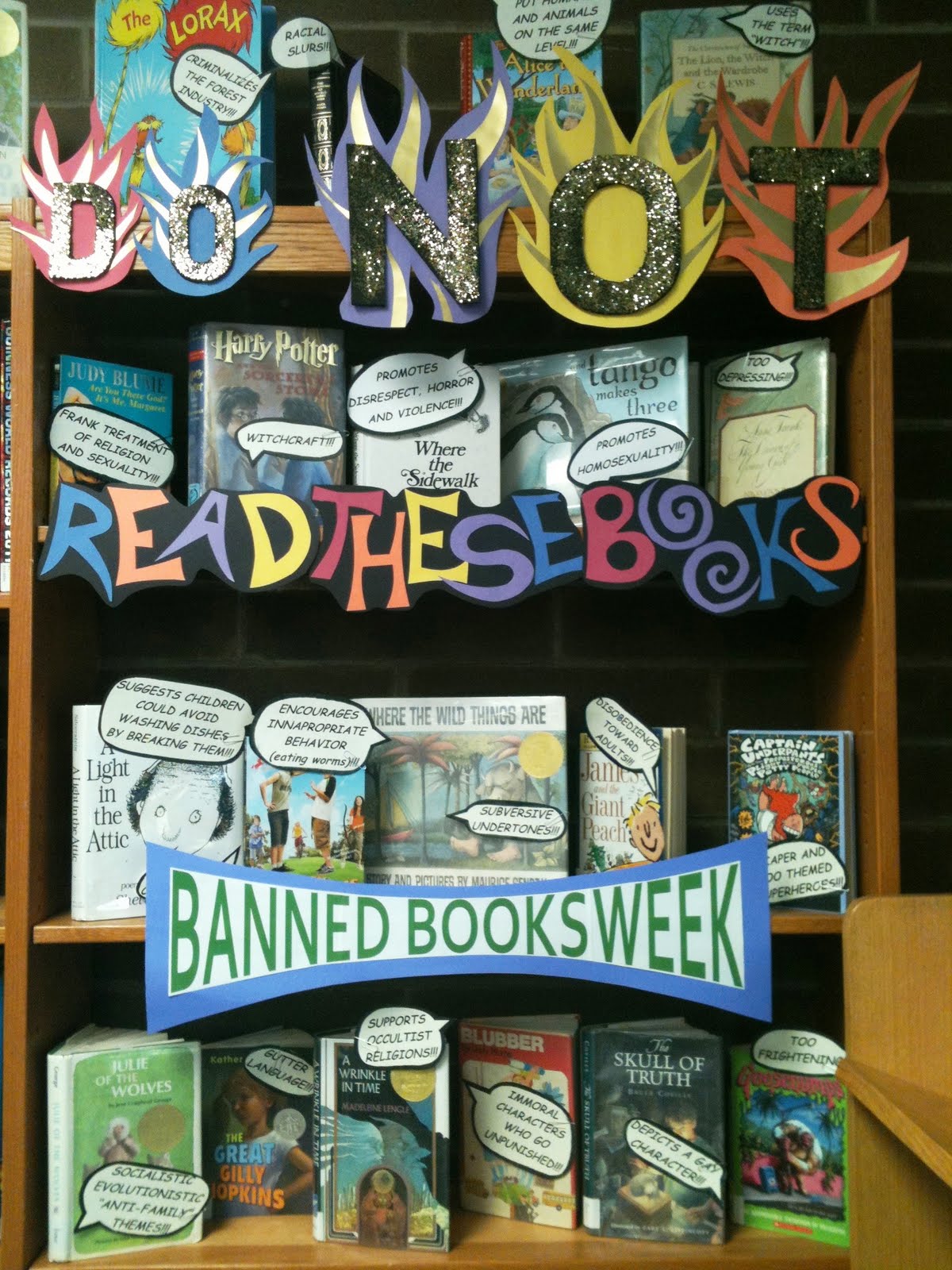 Library Displays: Do NOT Read these Books!