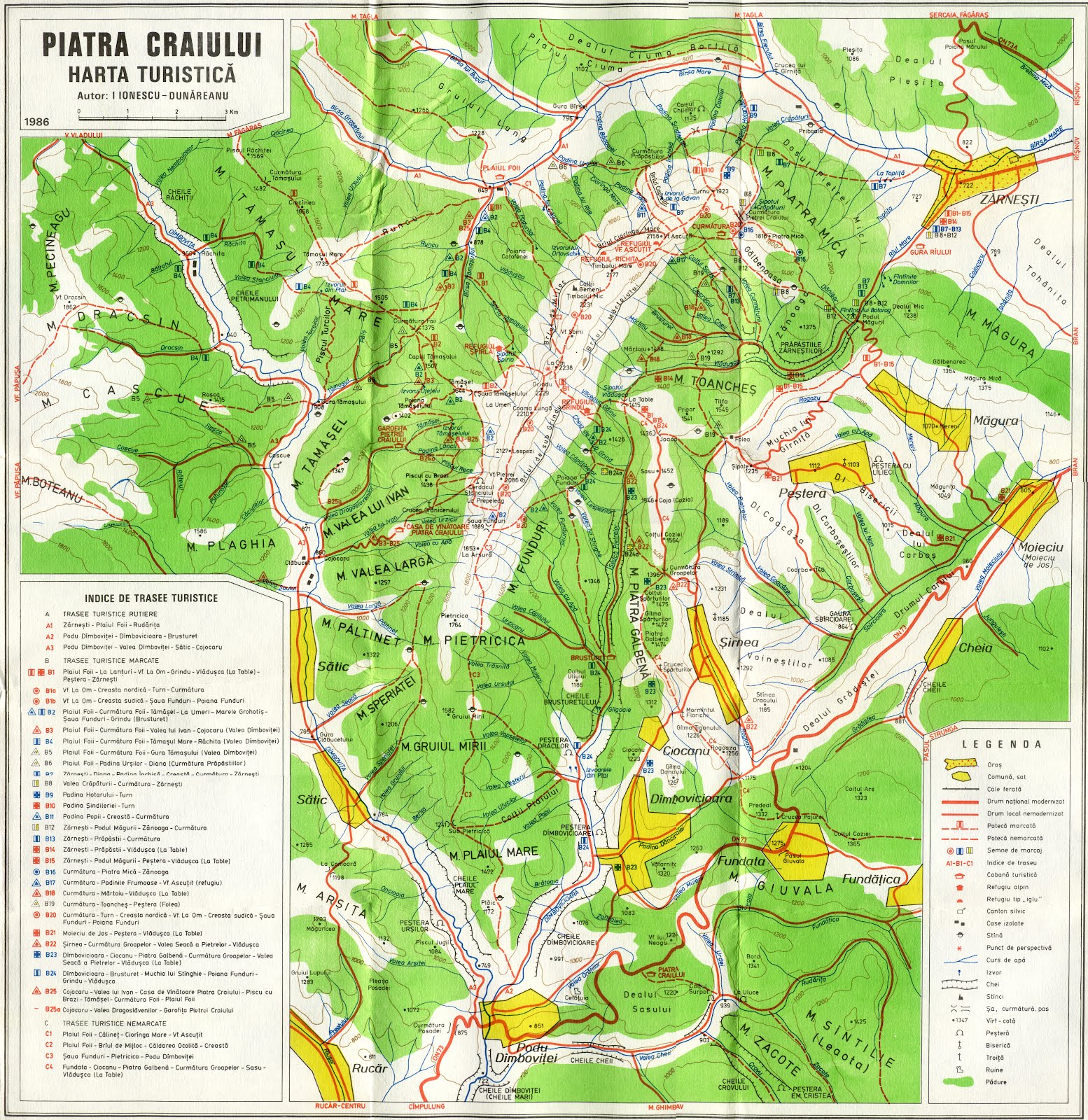 Romania Live: Muntii Bucegi Fagaras Parang Harta turistica Carpatii ...
