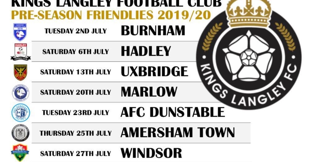 The Cold End: KINGS LANGLEY FC PRE-SEASON SCHEDULE