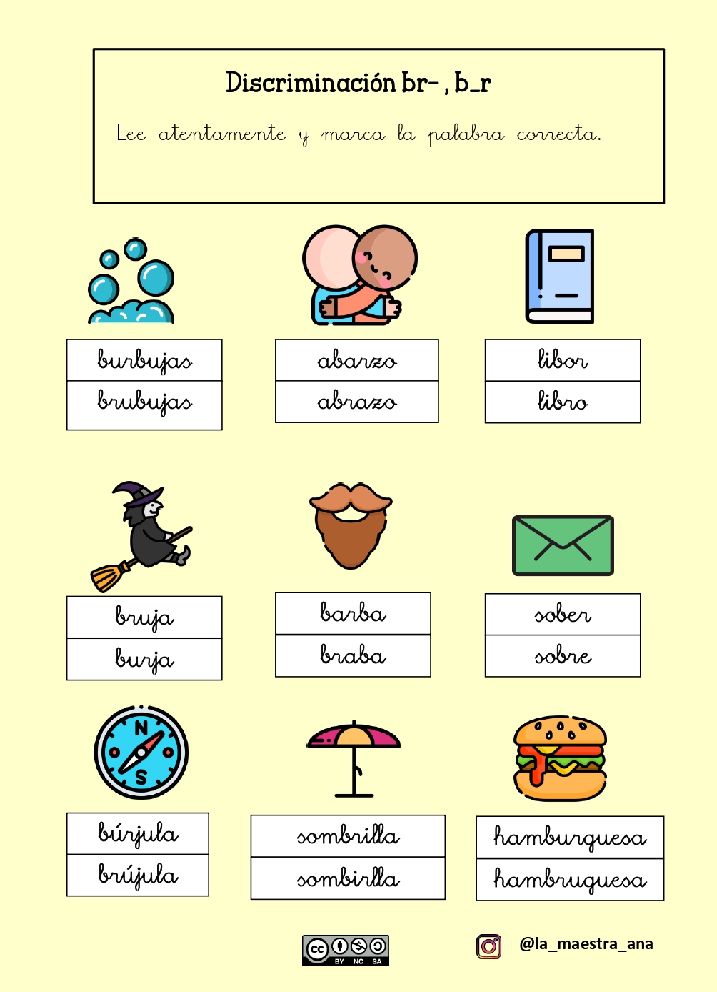 Tizas de colores: Liveworksheets de las sílabas trabadas br y bl Tizas de colores: Liveworksheets de las sílabas trabadas br y bl