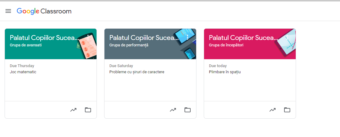 Cercul de informatica: Platforma Google Classroom