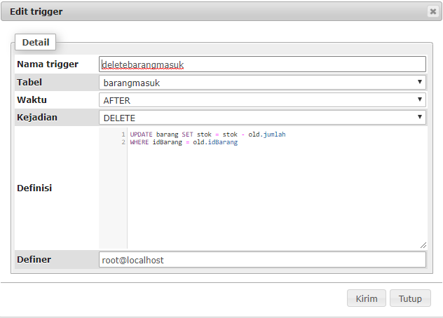 Cara Membuat Trigger pada Database MySQL - Sahretech