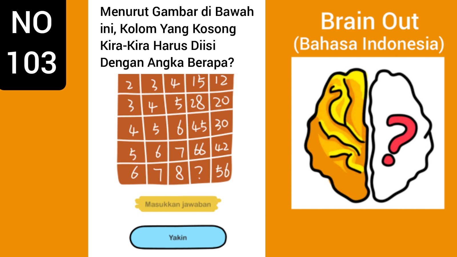 Brain Out Level 103: Menurut Gambar di Bawah ini, Kolom Yang Kosong ...