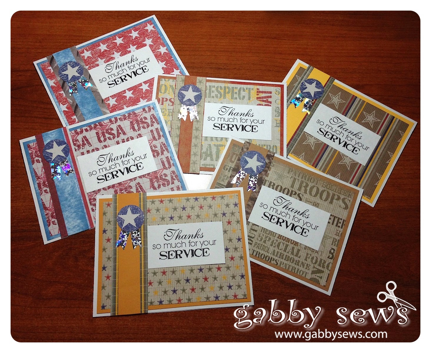 gabby sews: Thank You For Your Service Cards