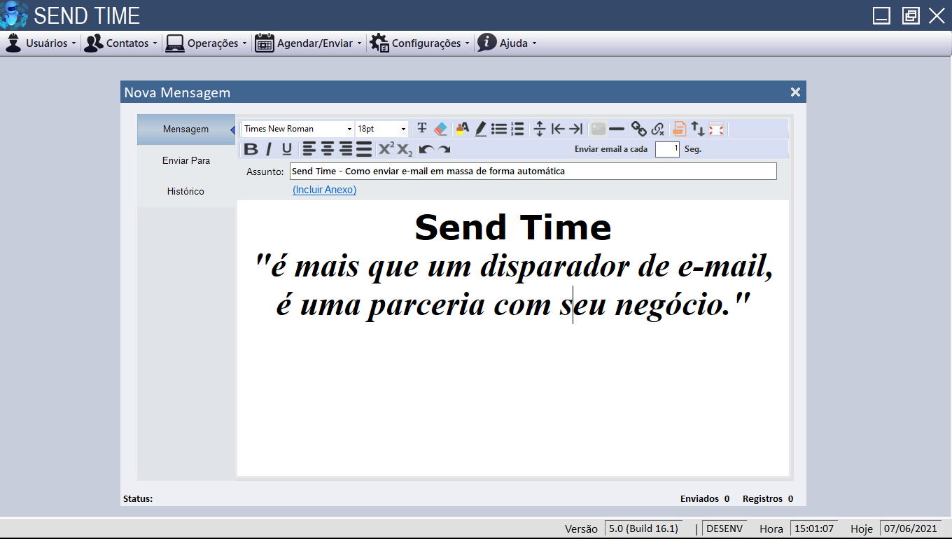 Send Time - Como enviar e-mail em massa de forma automática.
