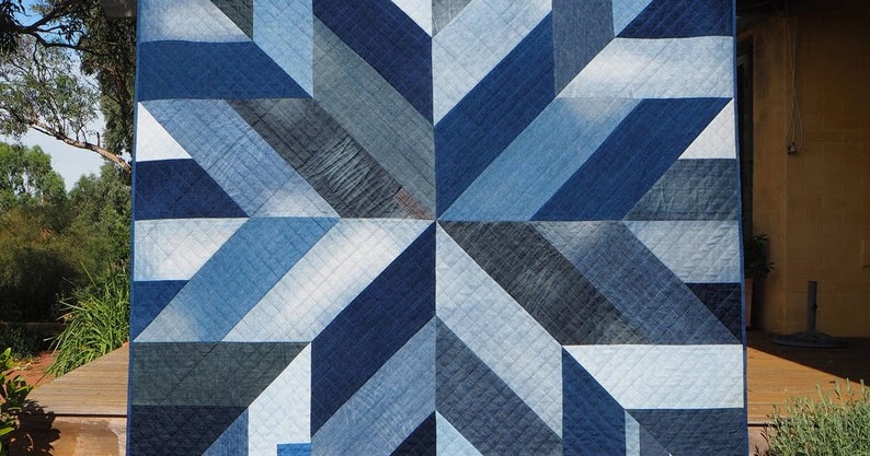 Cottontail Farm: Denim star quilt
