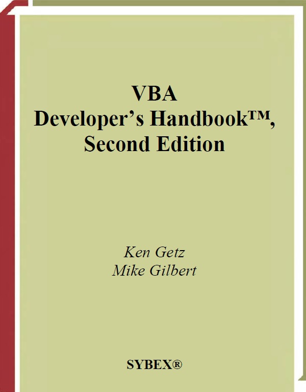 [Free Ebook]VBA Developer’s Handbook™, 2020 by Ken Getz and Mike ...