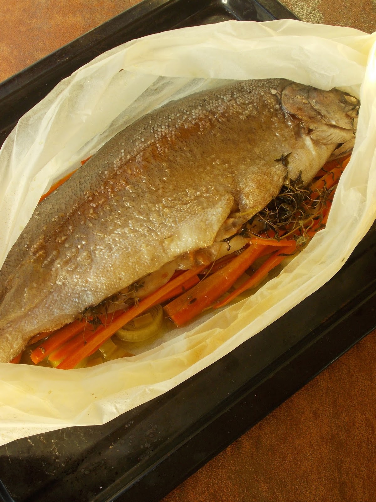 O Meu Tempero: Truta salmonada em papelote com sementes de funcho