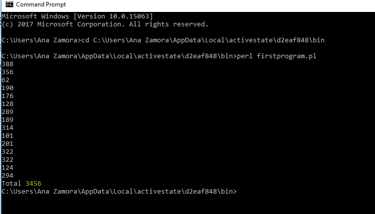 Primer Programa en PERL
