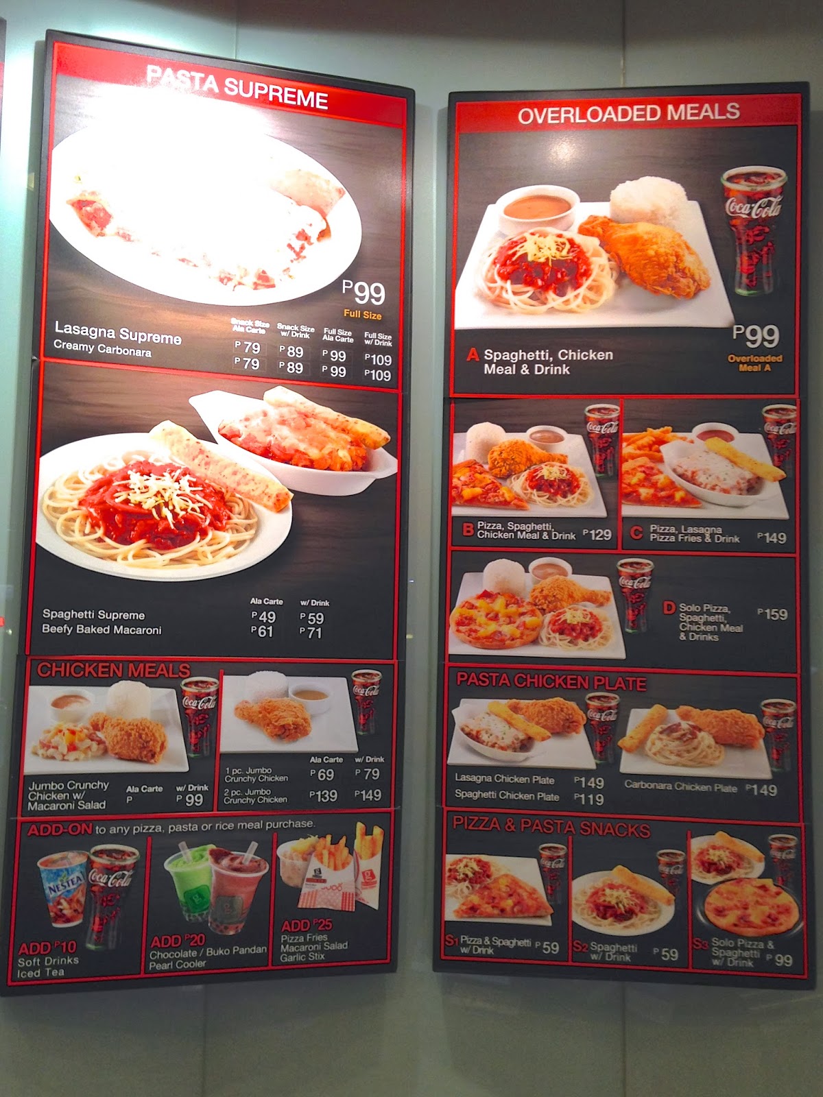 greenwich menu price list