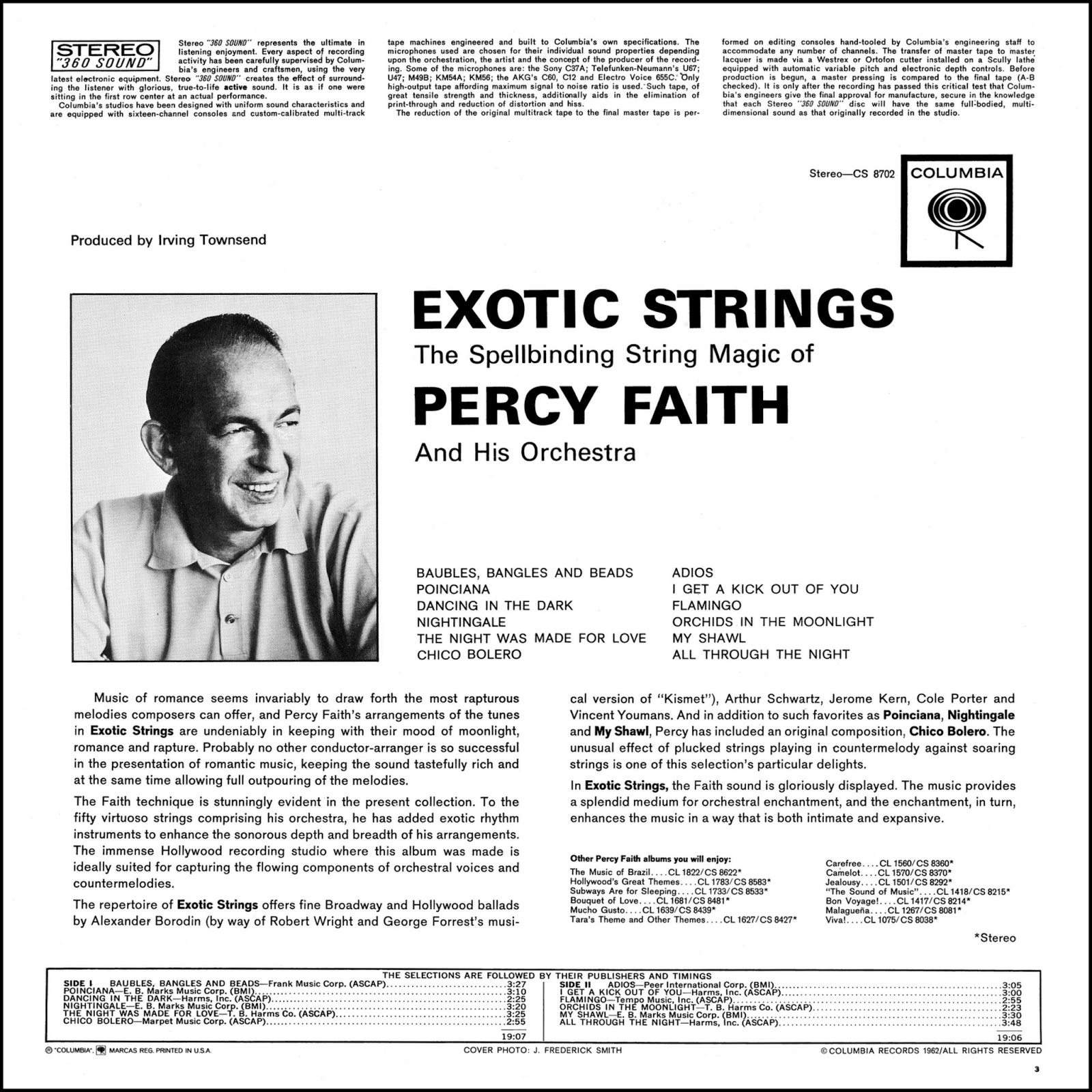 The Vinyl Cloak: The Percy Faith Strings Exotic Strings [1962]