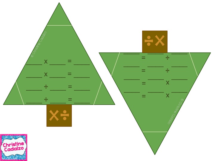 Classroom Freebies Too: Winter Math Fact Family Trees