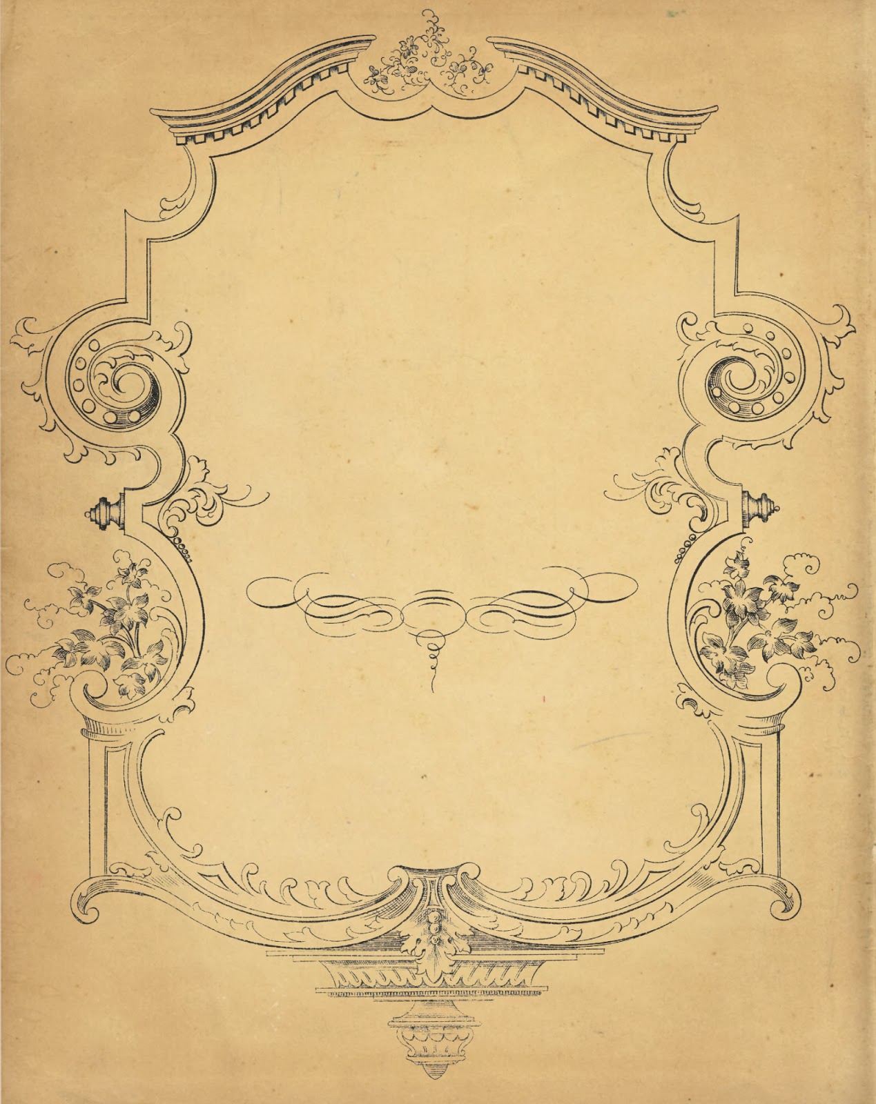 Fancy Scrolled Frame from Sheet Music - Knick of Time