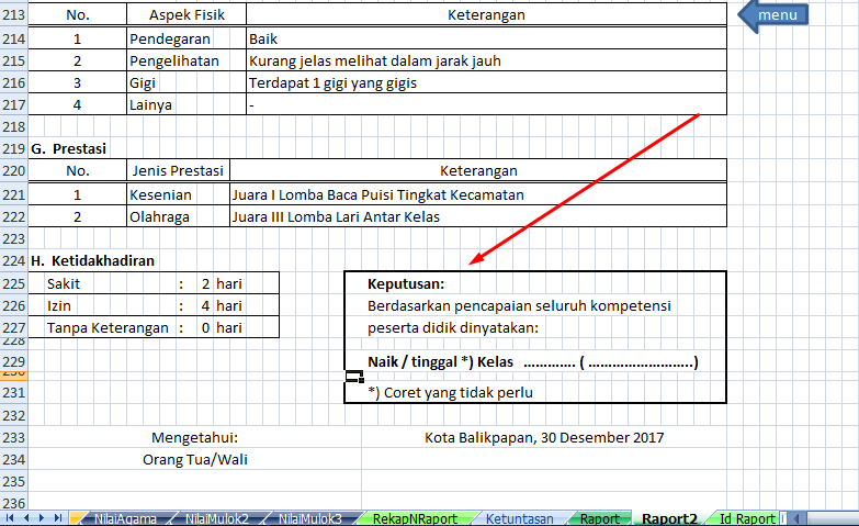 APLIKASI RAPORT KURIKULUM 2013 SD DISESUAIKAN PANDUAN PENILAIAN 2016