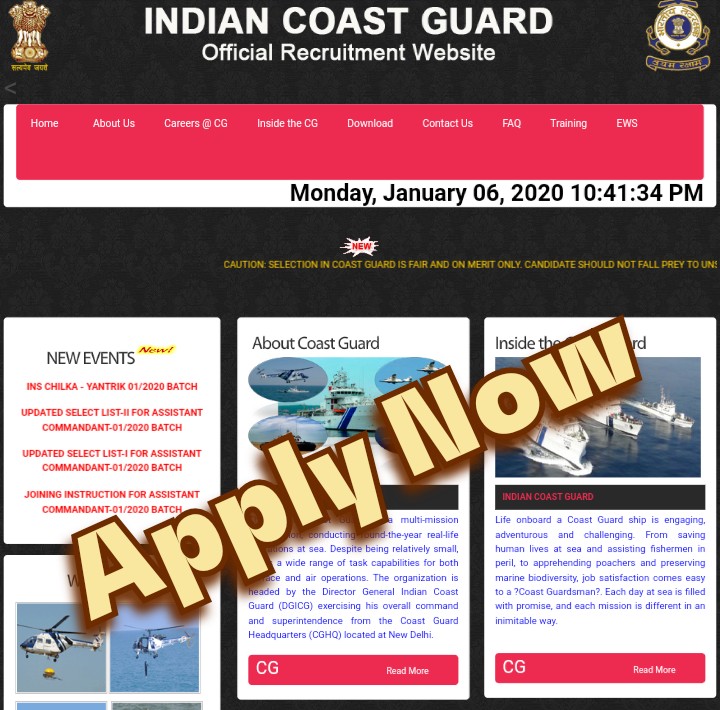 Indian Coast Guard Navik GD 02/2020 Recruitment Notification Out Apply Now