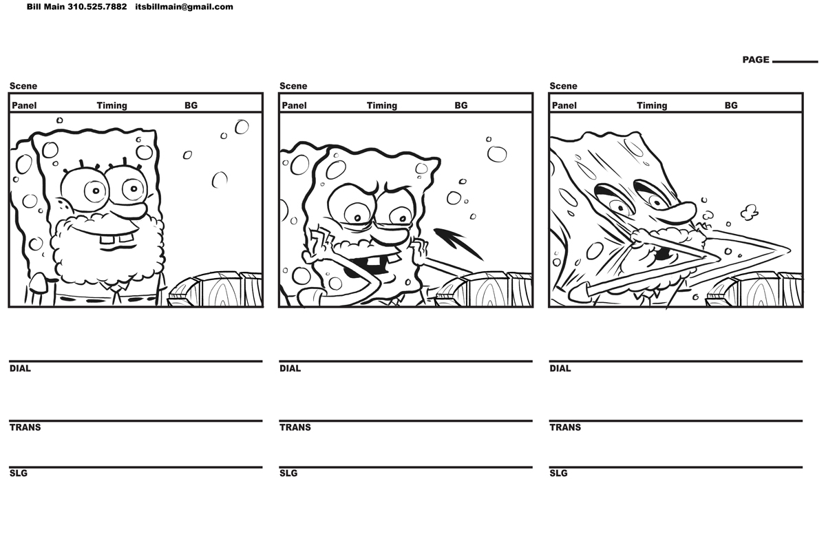 Bill Main Illustration: SpongeBob Squarepants Storyboards