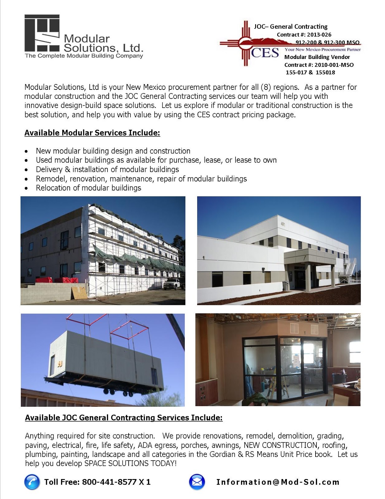 Modular Solutions, Ltd: The Experts on Prefabricated Buildings: CES, A ...