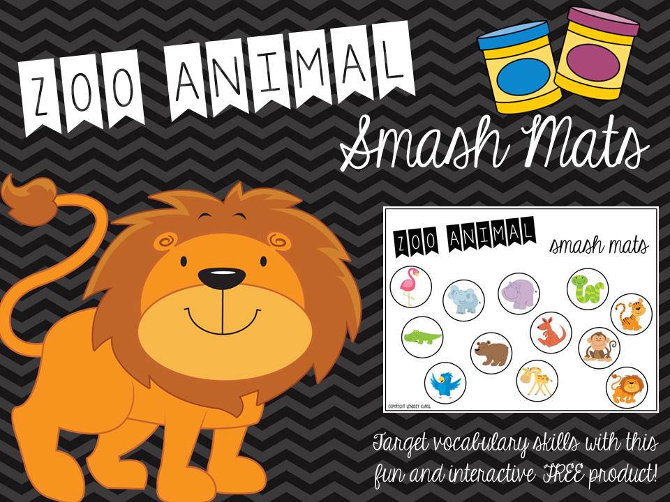 Word Nerd Speech Teach: Zoo Animal Smash Mat FREEBIE