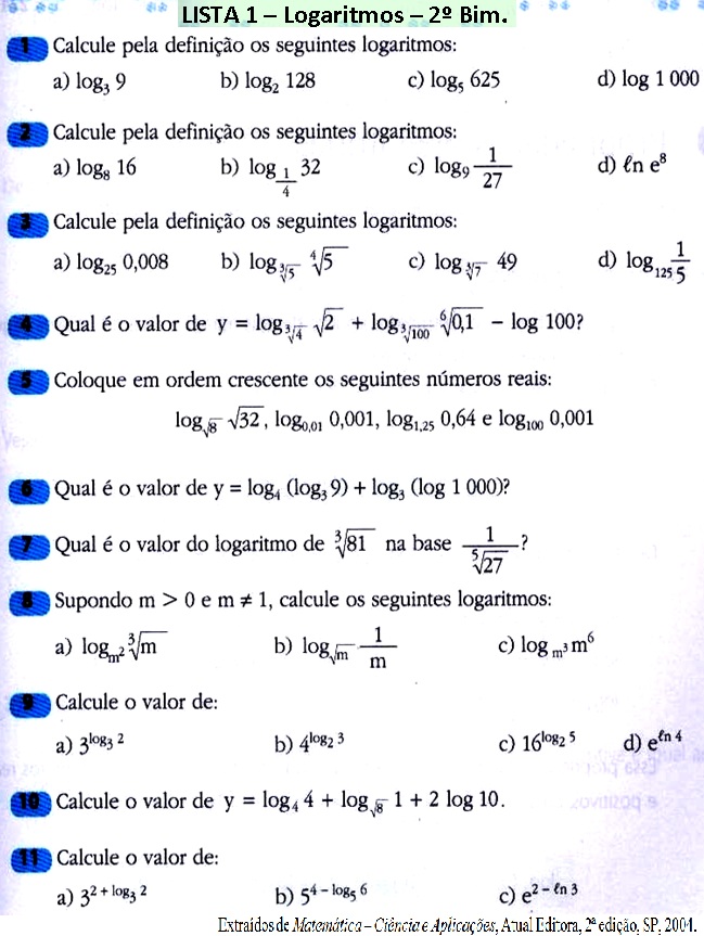 Matemática Com O Proferon Logaritmos Exercícios
