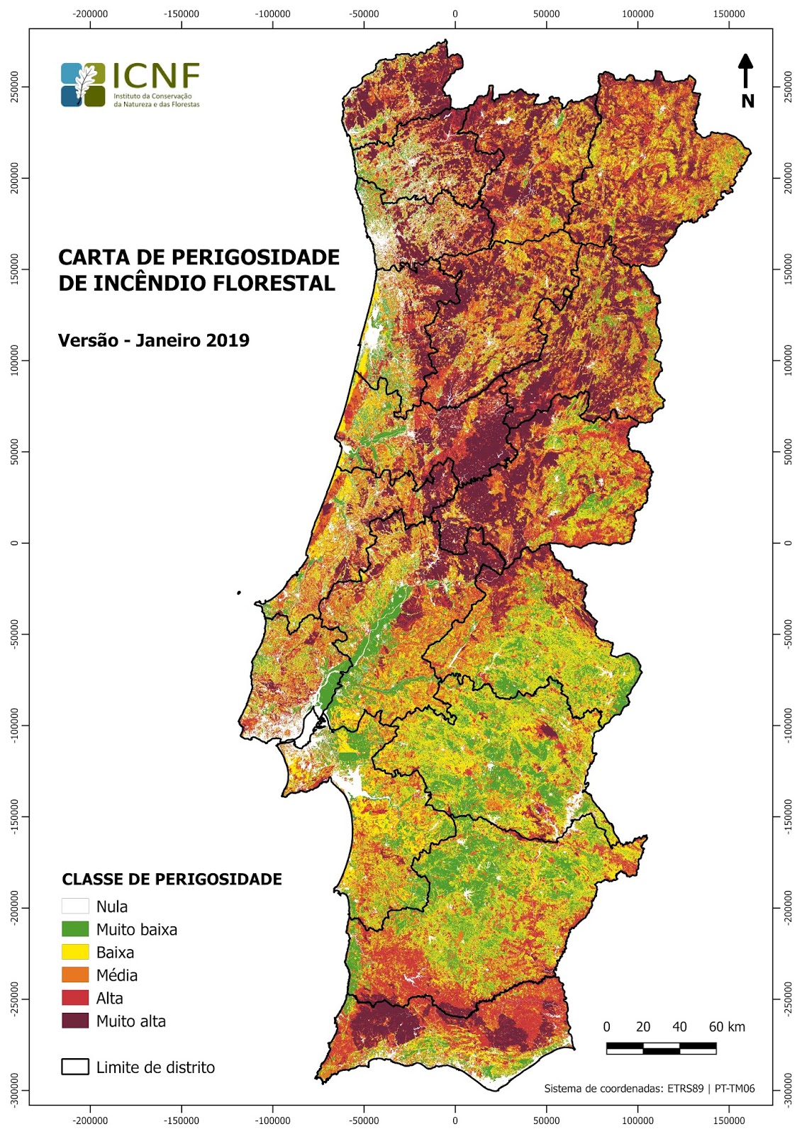 SAFEPLACE52: MAPA PERIGOSIDADE DE INCÊNDIO FLORESTAL 2019