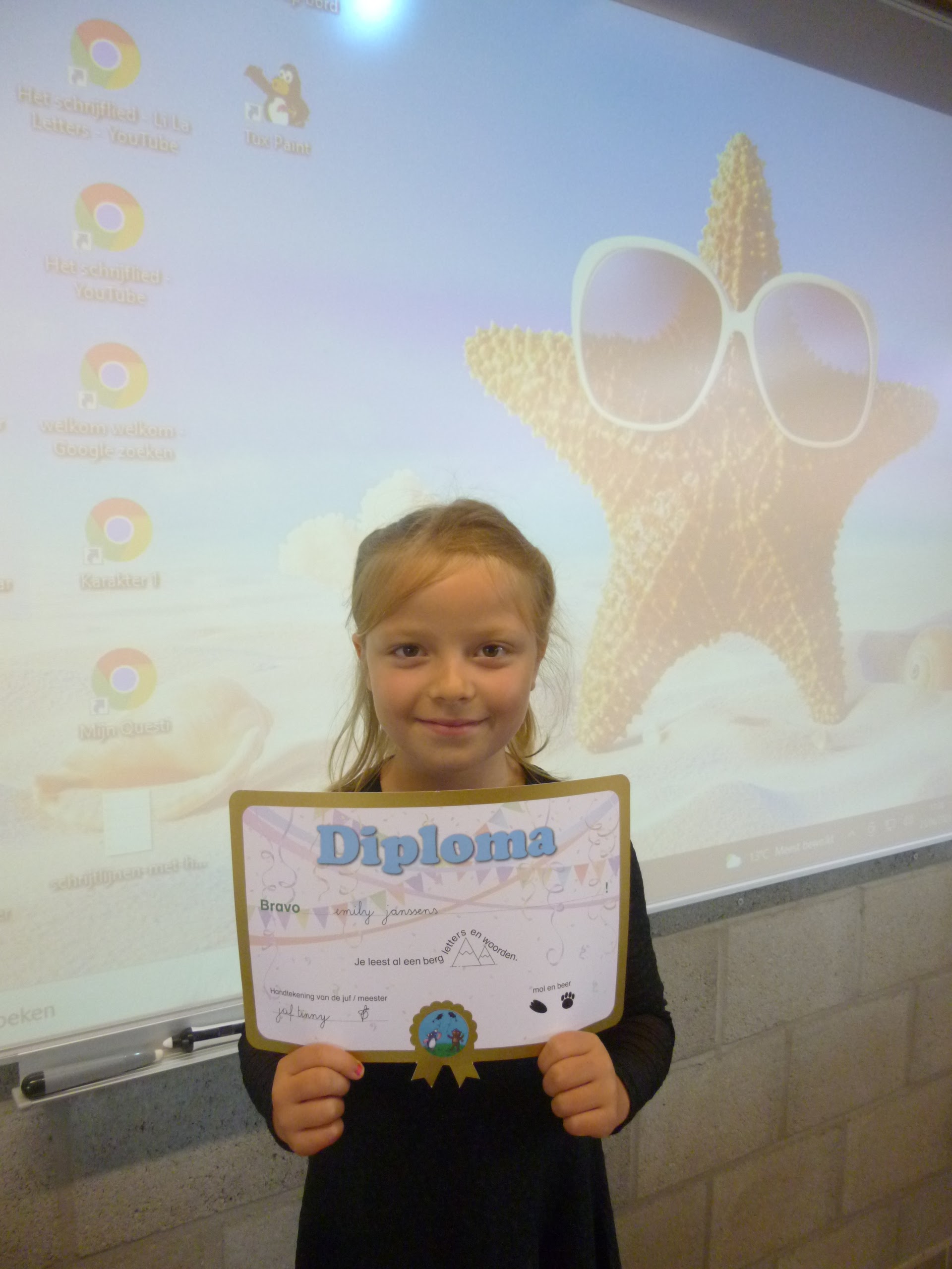 't Steltje eerste leerjaar A: EEN LEESDIPLOMA VAN MOL EN BEER ... DAT ...