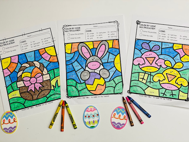An Apple For The Teacher: Easter Color By Number Worksheets