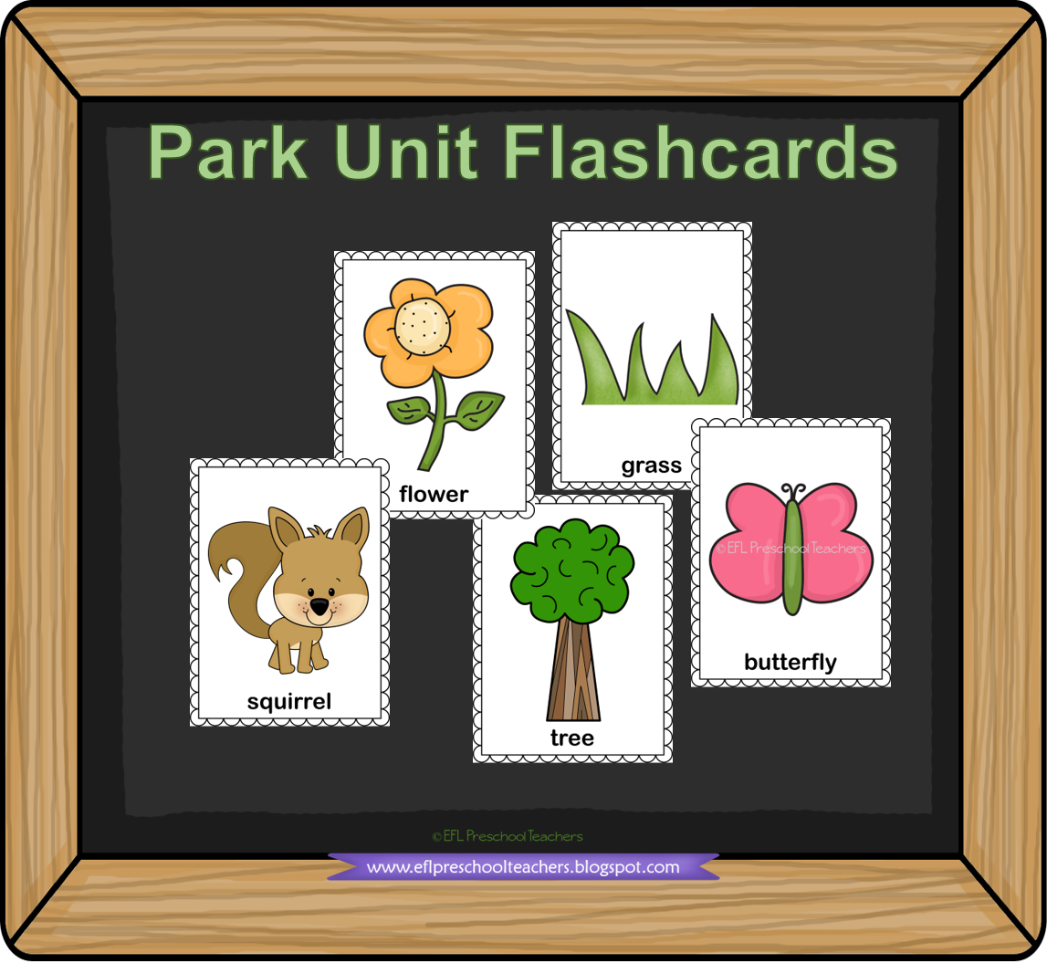 ESL/EFL Preschool Teachers: Park -Playground unit Flashcards for ...