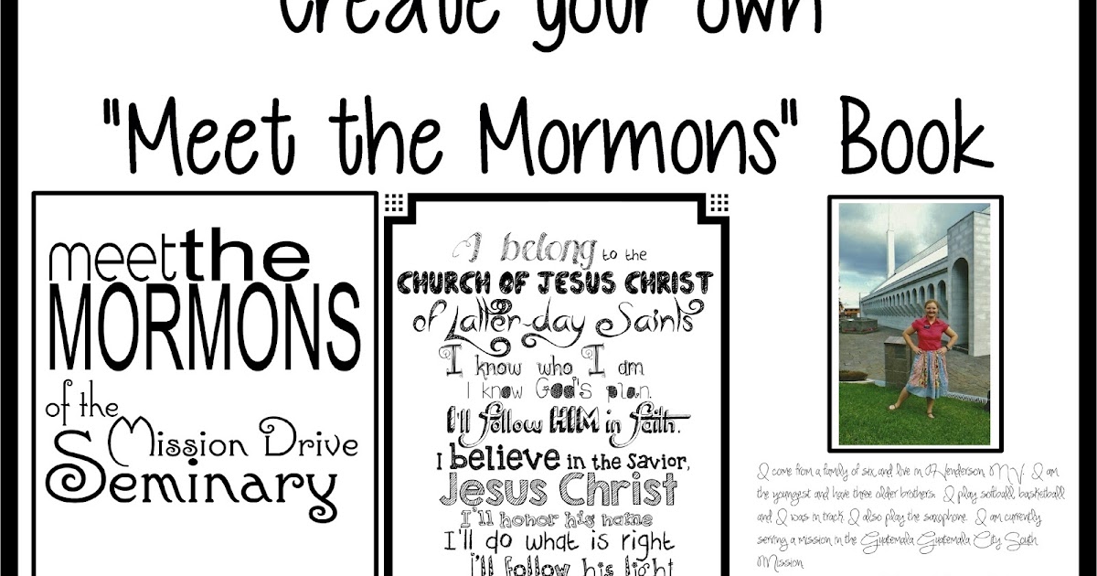 HollysHome - Church Fun: Create a "Meet the Mormons" - "I'm a Mormon" Book