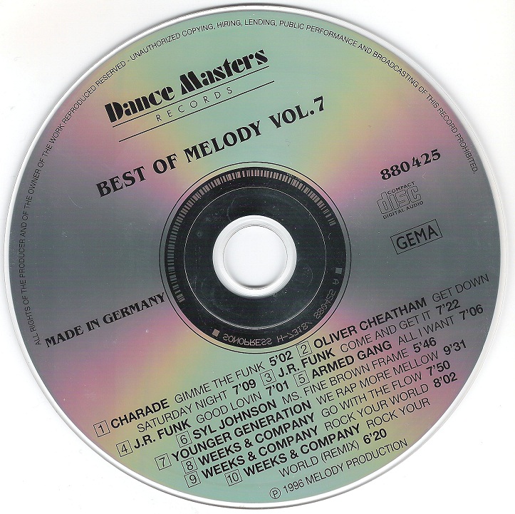 Bentleyfunk: Best Of Melody Vol. 7 1996 CD