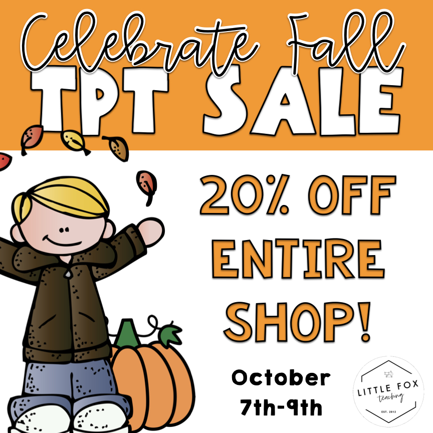 Celebrate Fall TpT SALE! | Little Fox Teaching