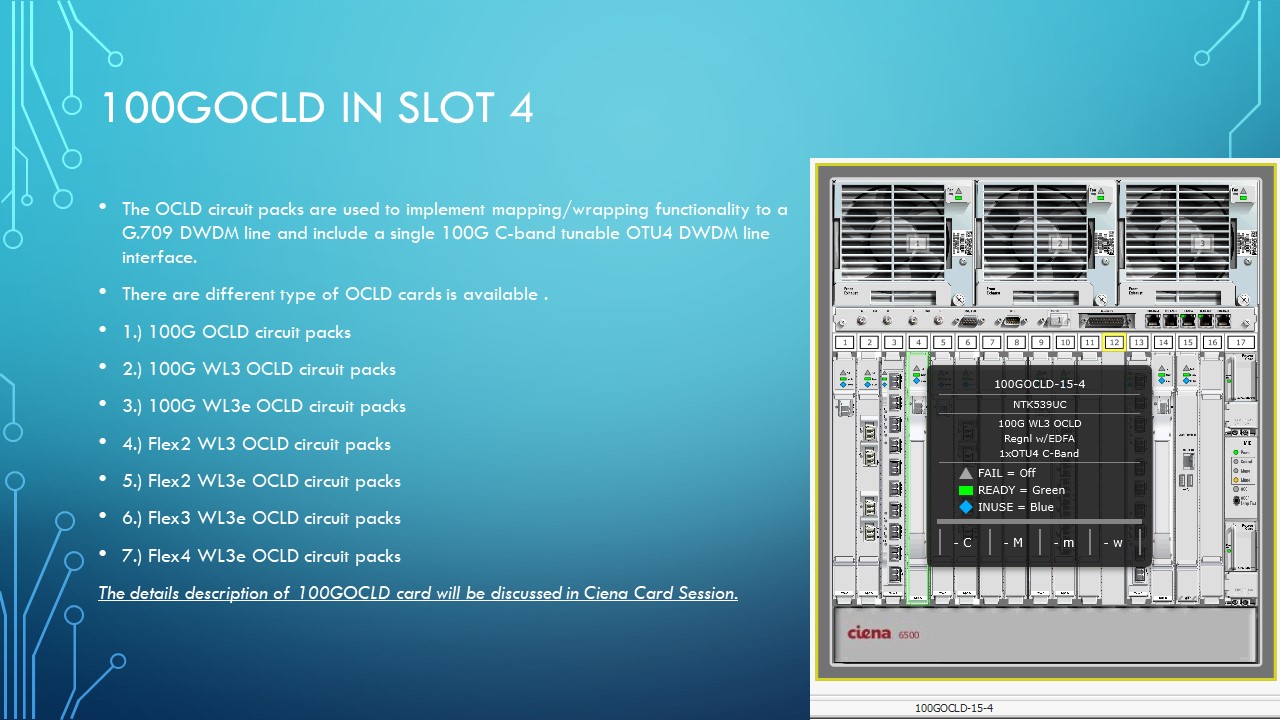 DWDM/OTN: Shelf View of Ciena [6500 ] 14 Slot