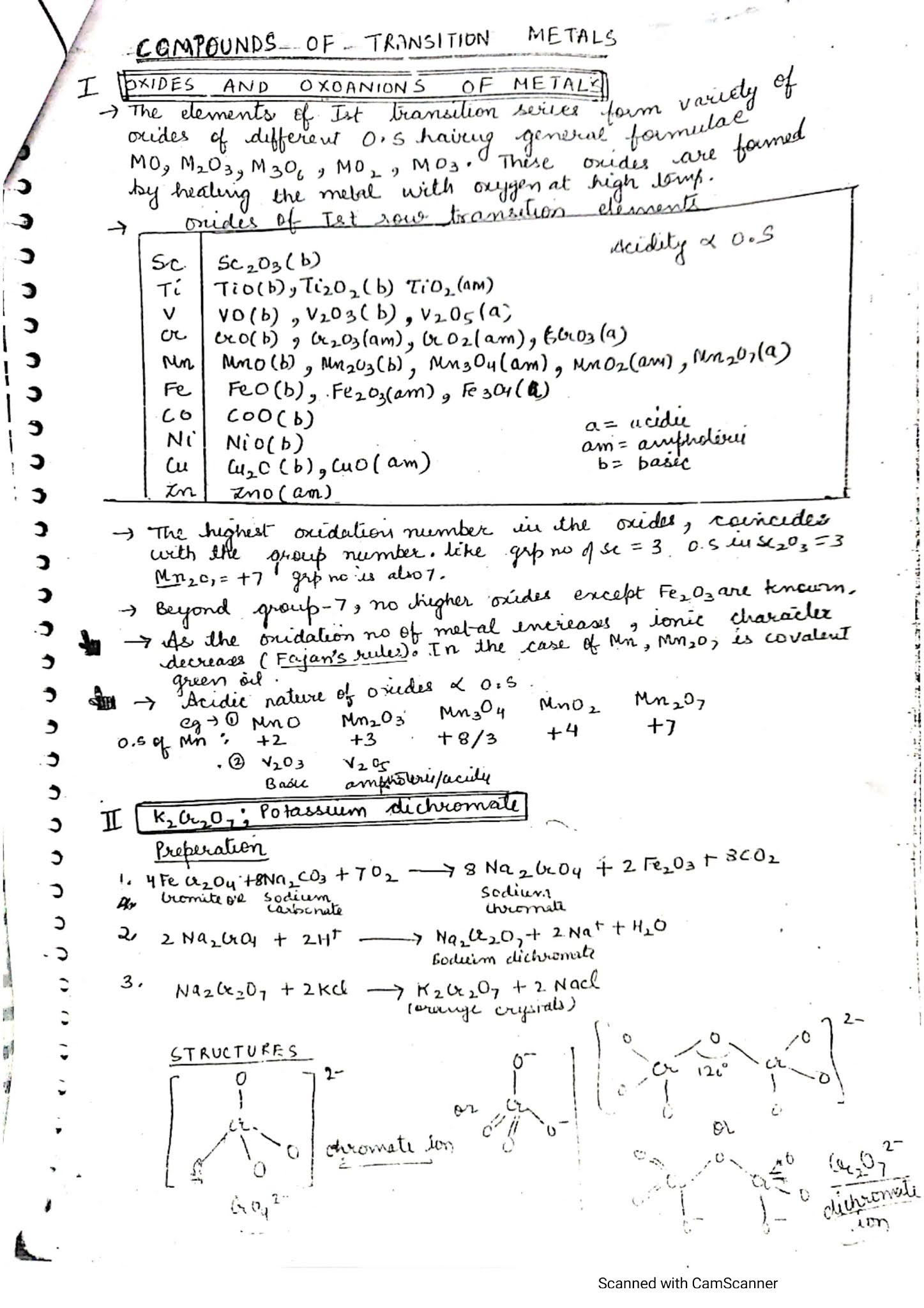 Ch 8- D and F Block Elements class 12 Handwritten notes pdf downloads