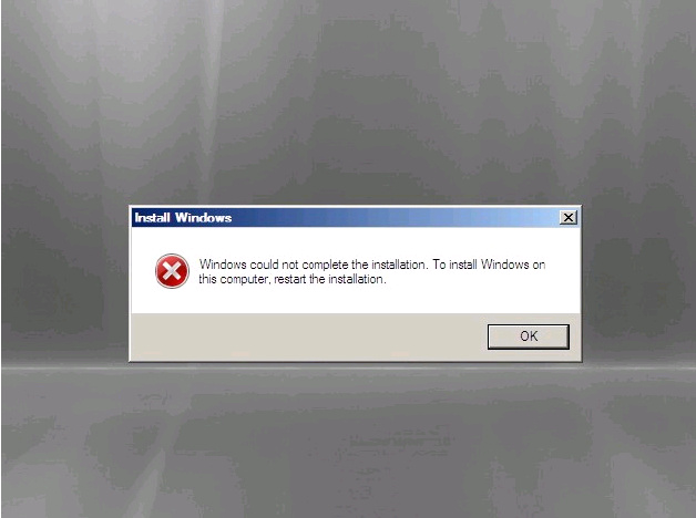 Windows could not complete the installation. To install Windows on ...