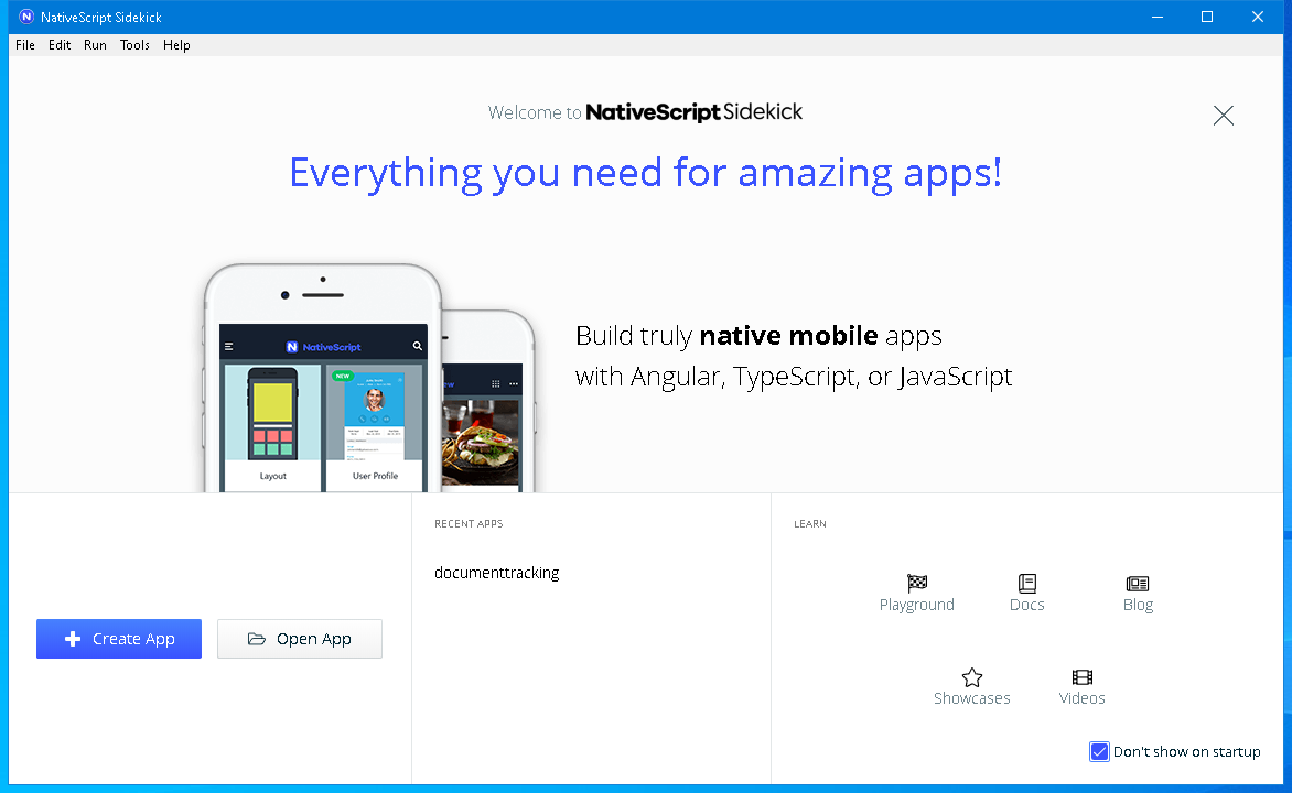 Nativescript Sidekick tidak bisa di buka karena ada error Cannot find module temp