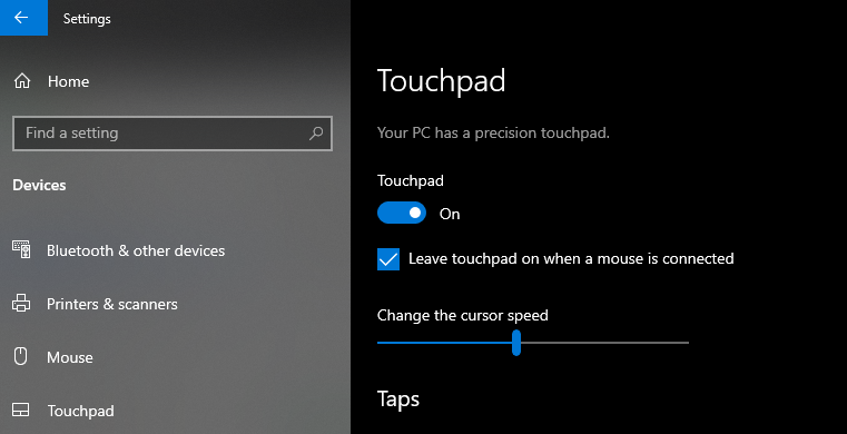 Cara Setting Touchpad Windows 10
