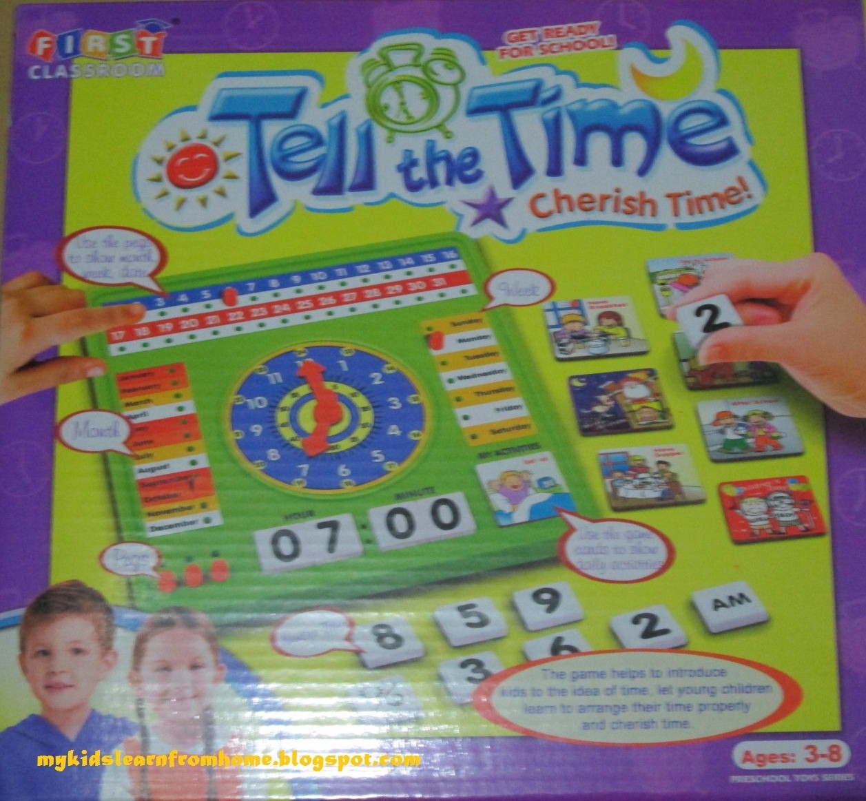 My Kids Learn from Home: K2 Maths: Telling Time Activity Game