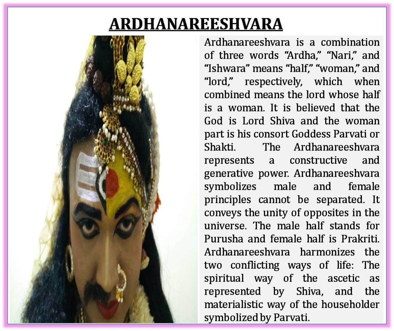 Yoga Hukum: PURUSHA, PRAKRITI AND ARDHANAREESHVARA