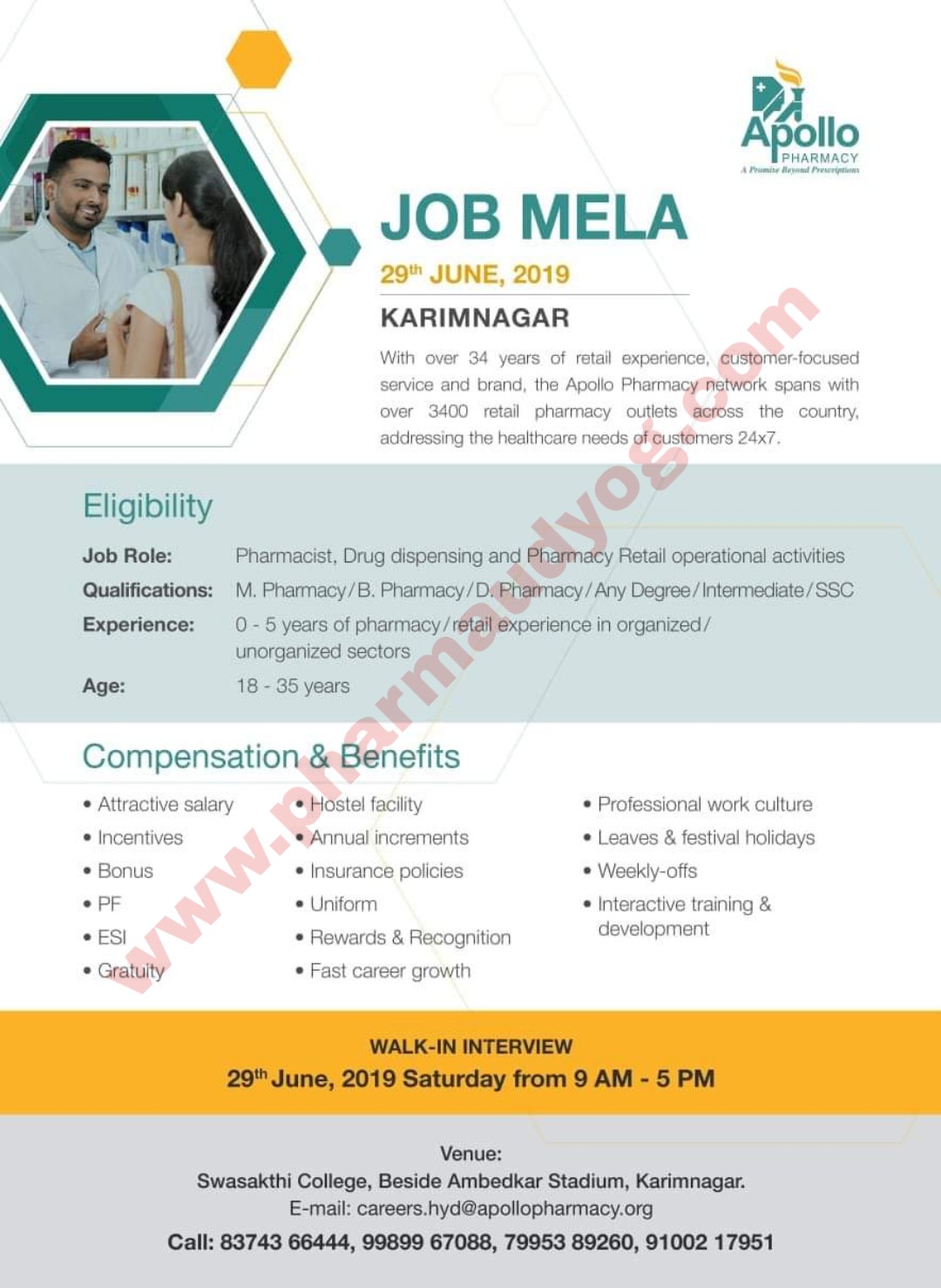 Apollo Pharmacy | Walk-in interview for Multiple Positions | 29 June ...