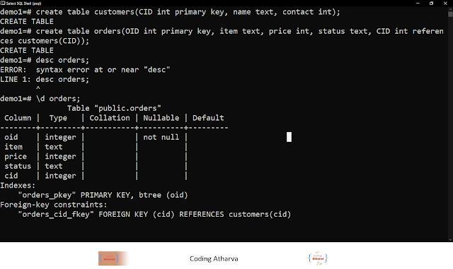 16 Program for Foreign Key in PostgreSQL ~ Coding Atharva