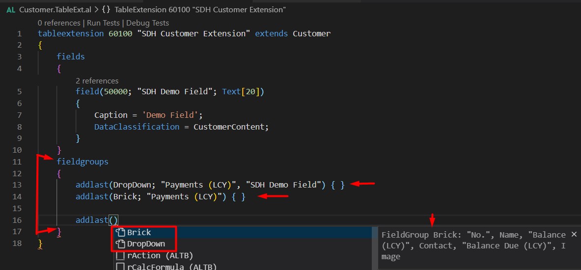 #msdyn365bc - How Do I Add Field in Table Fieldgroup?