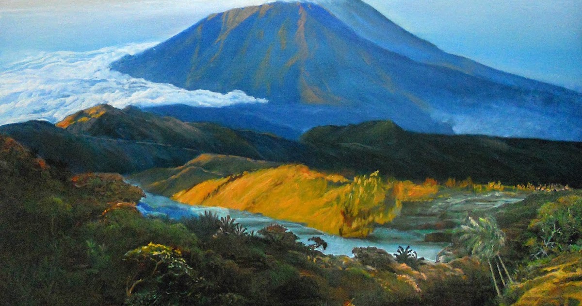 83+ Lukisan Gunung Merapi, Gambar Lukisan