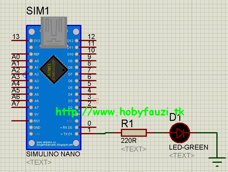 Simulasi Blinking Led Arduino di Proteus - Belajar Elektronika Simulasi Blinking Led Arduino di Proteus - Belajar Elektronika