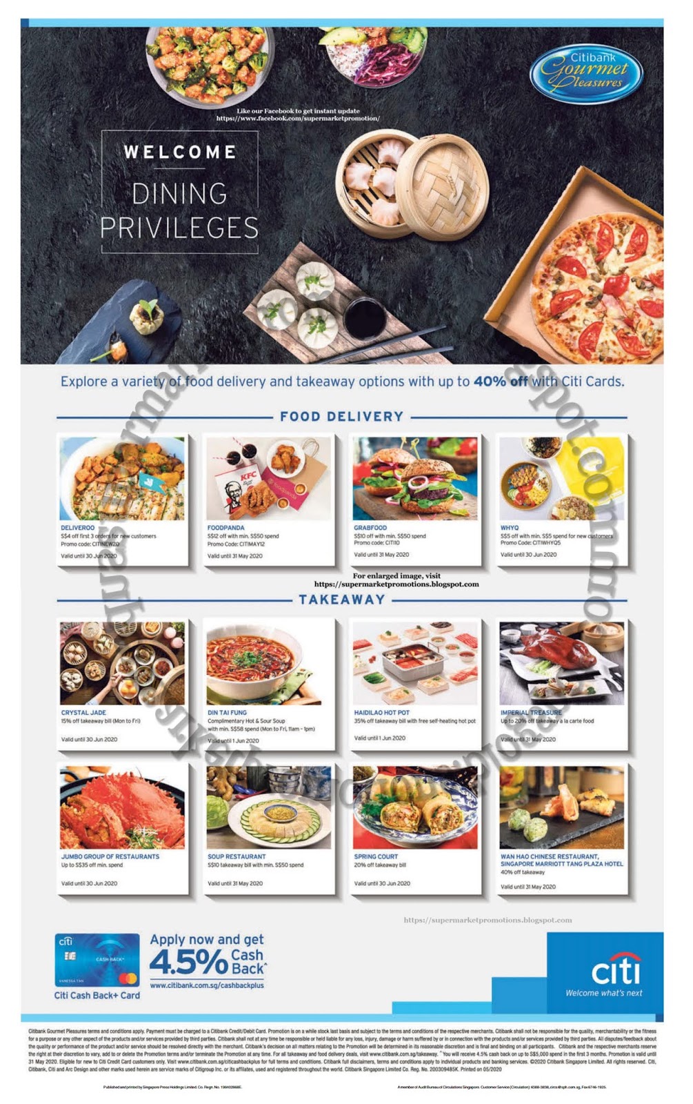 Citi Cards Dining Privileges 15 May 2020 ~ Supermarket Promotions