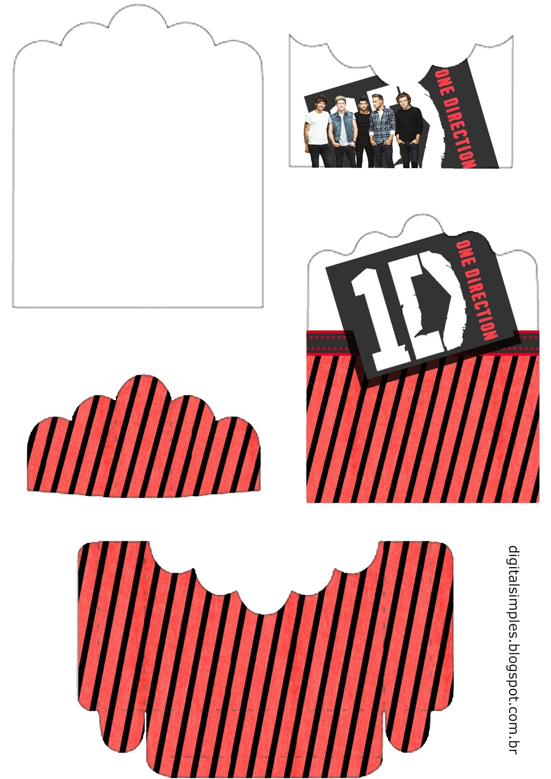 Kit de Aniversário Digital Tema "One Direction" para Imprimir ...